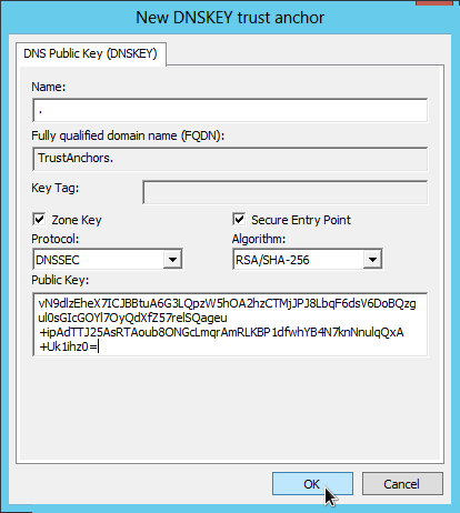 DNSSEC validation in Microsoft DNS Server 2012
